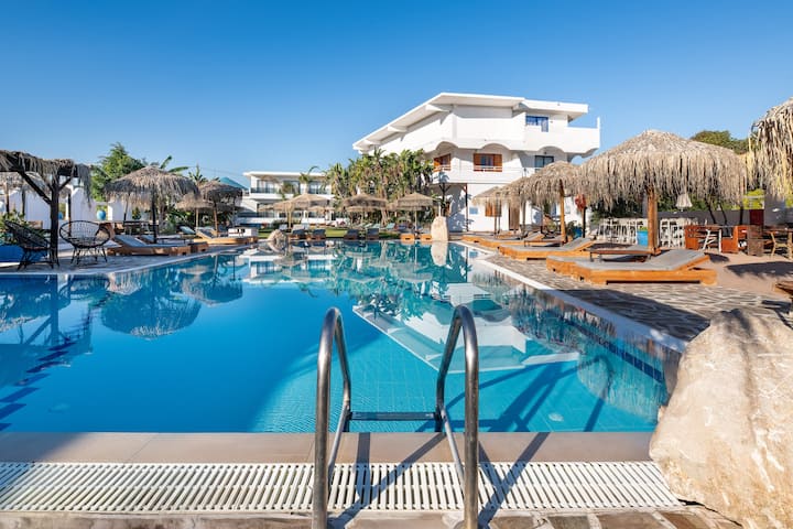Aquarius Hotel-ground Triple With Pool View - Faliraki