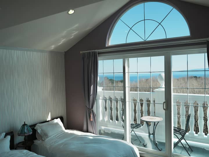 海景双床房,免费预约私人温泉,距公交站步行10分钟,距电车站步行20分钟,车程10分钟至海岸和大室山 - Kawana