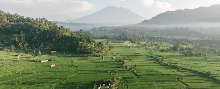 Mt Agung And Rice Field View - Sidemen