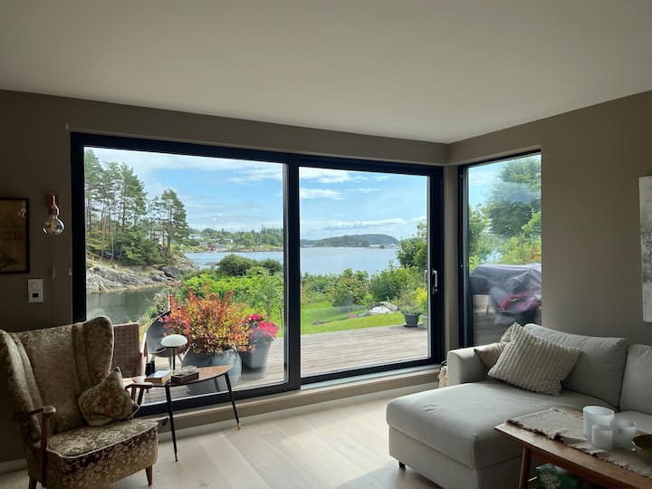 Sjøhytte M/strand, Brygge & Takterrasse Nær Bergen -