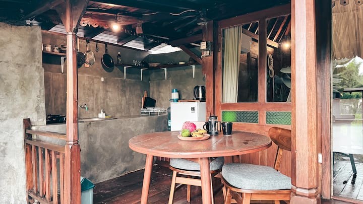 Wooden Hut - Ricefield View & Private Pool - Sidemen