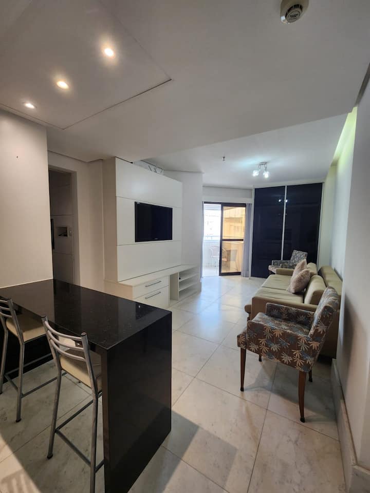 Flat Moderno Com Varanda E Vista Mar - Santos
