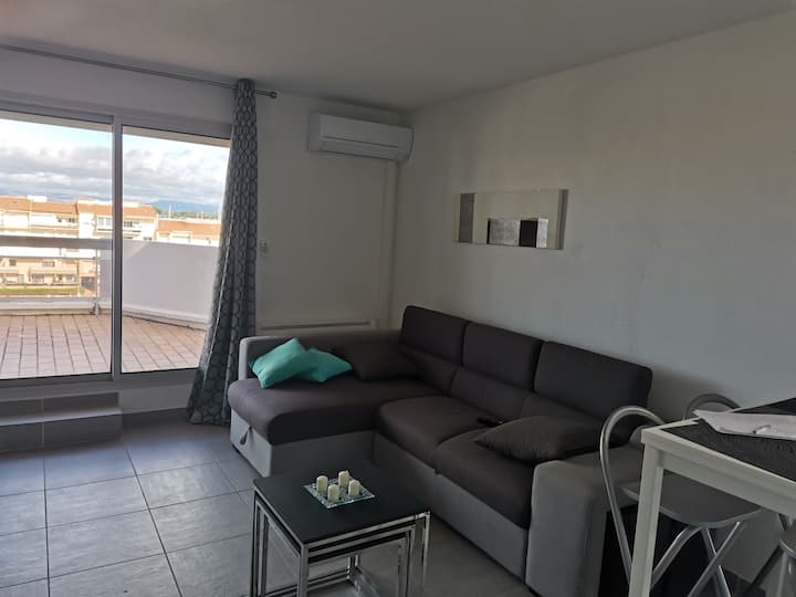 Appart Climatisé Bord De Mer Vue Sur La Marina - Canet-en-Roussillon