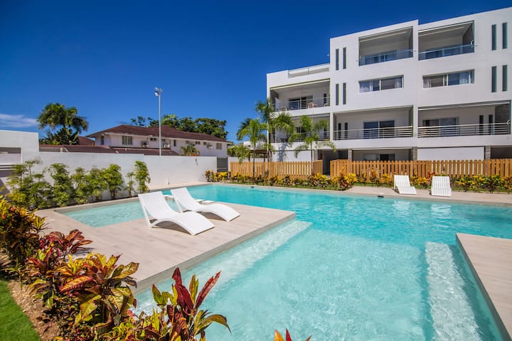 New/4pax/beach W-distance/pool/ac/smarttv - Dominican Republic