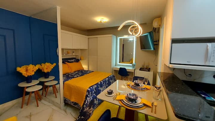 Kit De Luxo Mobília Completa - Suíte Yellow & Blue - Brasília