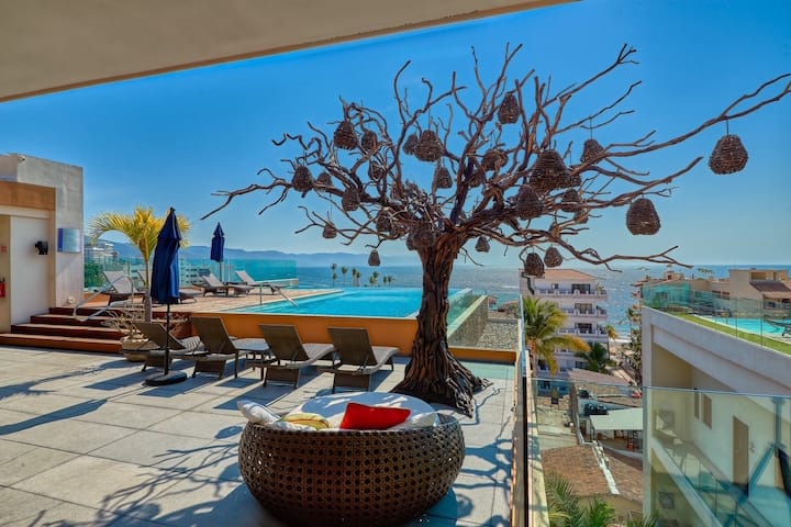 Luxury Studio With Ocean View In Puerto Vallarta - Conchas Chinas