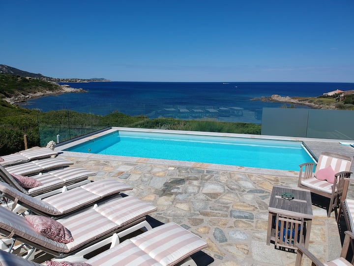 Villa Pieds Dans L’eau, Piscine, Marine De Davia - Lumio