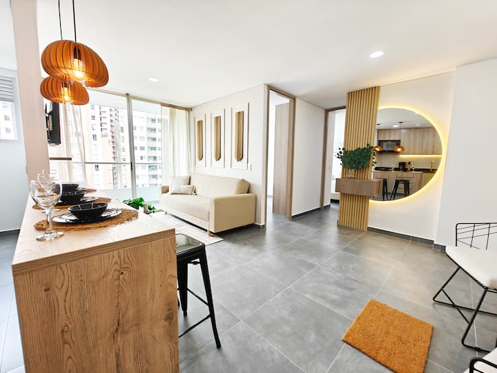 ¡2br Luxe*opn Kitchen*workspace & Balcony*2bth! - Sabaneta