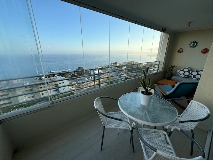 Hermosa Vista Al Mar + 2 Piscinas + Gym - Concón