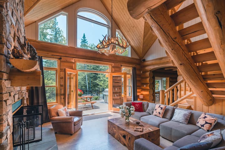 Chalet Black Eagle Au Bord Du Lac Fiddler Avec Spa - Saint-Sauveur