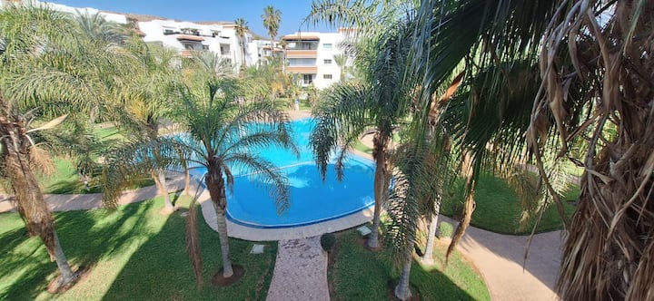 Magnifique Appart 2 Chambres Vue Piscine Marina - Agadir