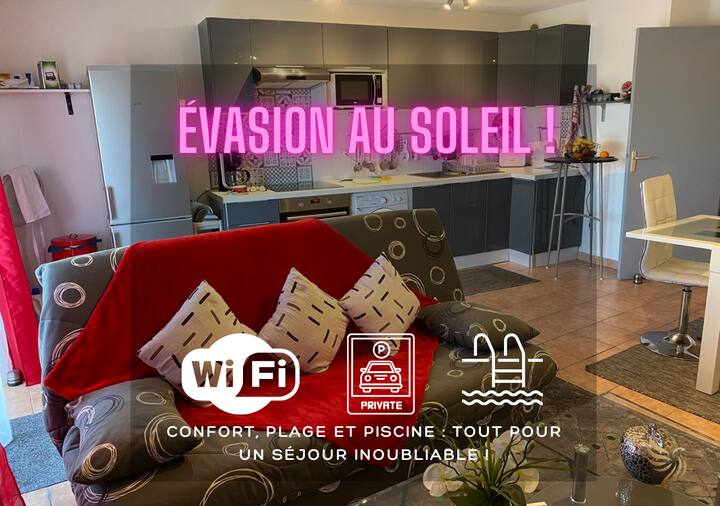 Beau T3-4pers-piscine-wifi-park - Fréjus