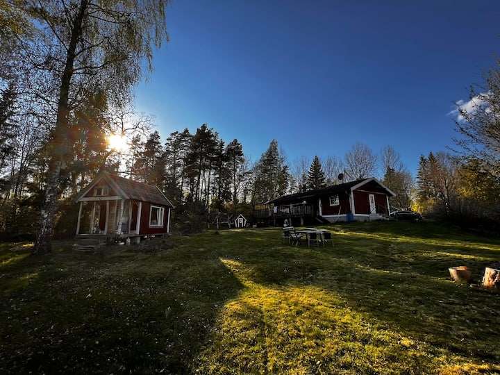 Mysigt Hus Omgiven Av Skog. - Rimbo