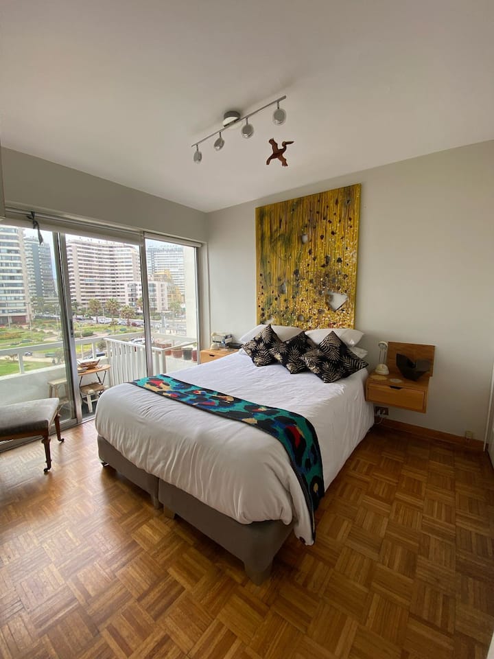 Dormitorio Elegante Y Luminoso Con Vista Al Mar - Viña del Mar