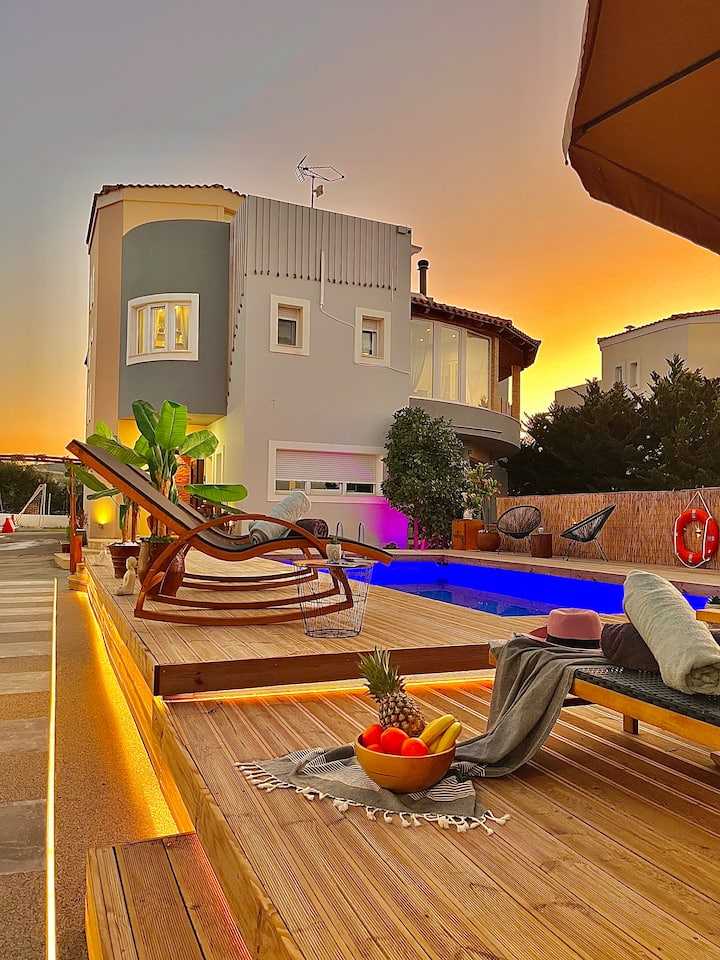 Villa Myrtios With Private Pool & Jacuzzi - Chersonissos