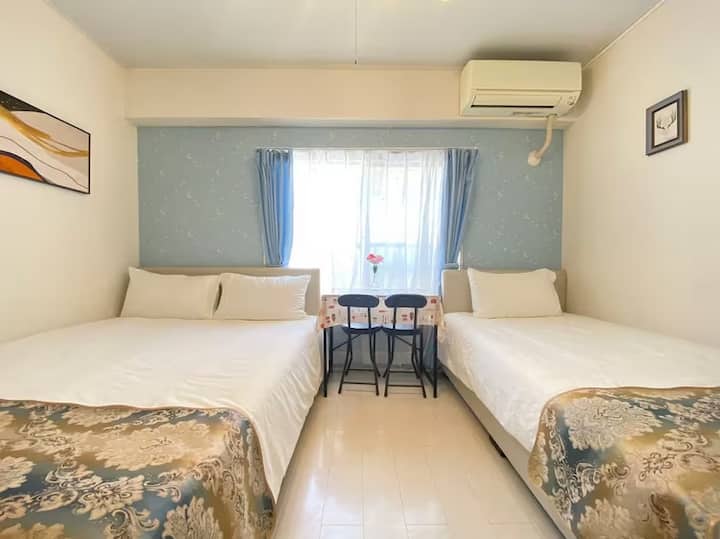 K202t- 新宿中心地｜新宿歌舞伎町徒步圈｜舒适客房1.5米大床+1米小床｜距大久保 車站3分钟y - Shinjuku City