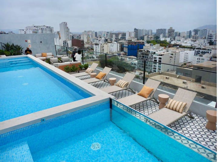 Luxury Flat Miraflores 1301 Pool, Gym, Cowork - Perú