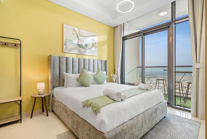 45th Floor 2br | Full Sea View Aykon City Tower - Dubai