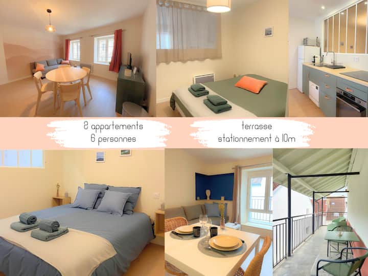 Les Forêts: 2 Apparts Même Palier/6 Pers/ Terrasse - Lons-le-Saunier