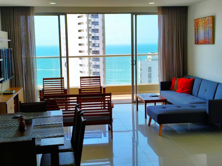 Super Sea View·spacious·steps To Beach·13 Min·11 - Cartagena