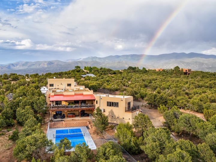 6br Adobe Estate | Indoor Pool; Pickleball; Horses - Santa Fe, NM