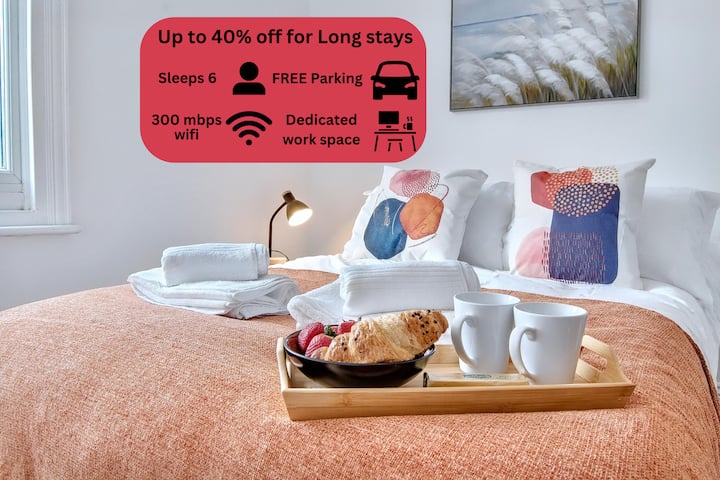 Lovely 3 Bed | 40% Off Long Stays | Free Parking - Hull