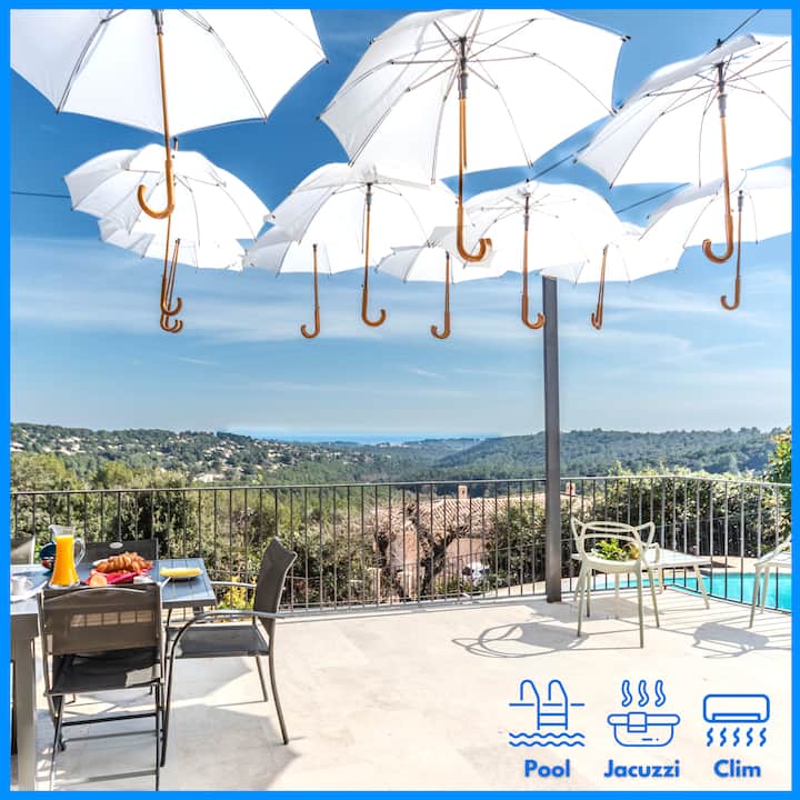 Le Panorama D'azur -Piscine -Spa - Valbonne