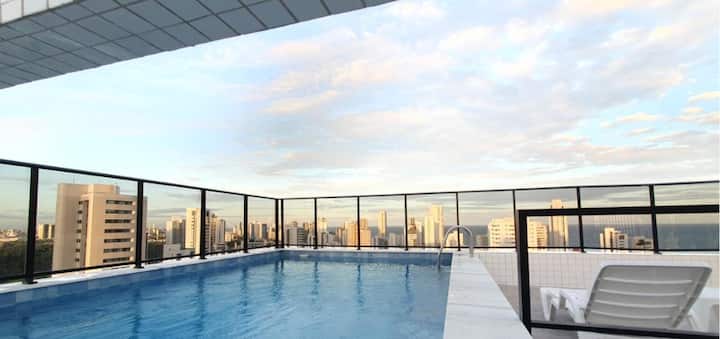 Flat Charme Boa Viagem–piscina,vaga E Portaria 24h - Recife