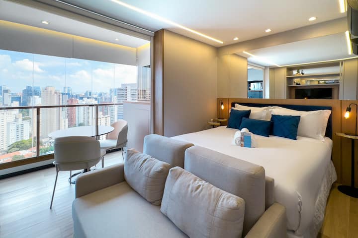 Vn2206 | Luxuoso Studio Na Vila Nova - Cama Queen - São Paulo