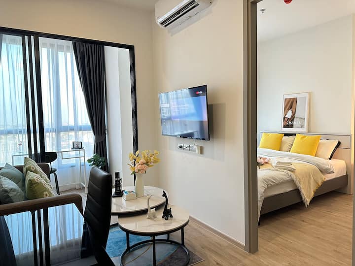 快速入住+高速Wifi+50米bts+洗衣机 - Bang Kapi District