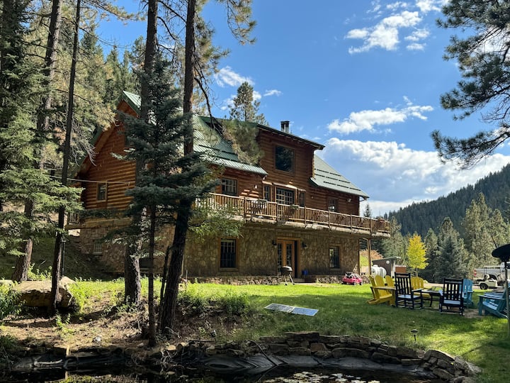 3 Story Log Cabin In Pecos Wilderness - Pecos Canyon State Park, Tererro
