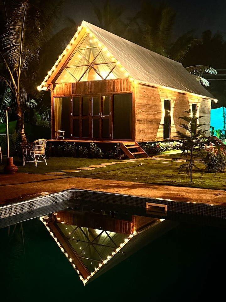 Luxury A-frame Farm View Calangute Beach 4 Pax - Goa