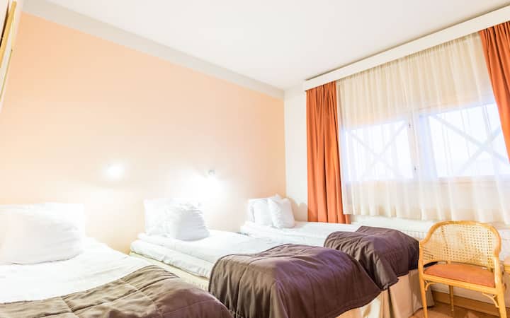 Cozy Hotel Room, 3 Single Beds, Private Bathroom - Turku