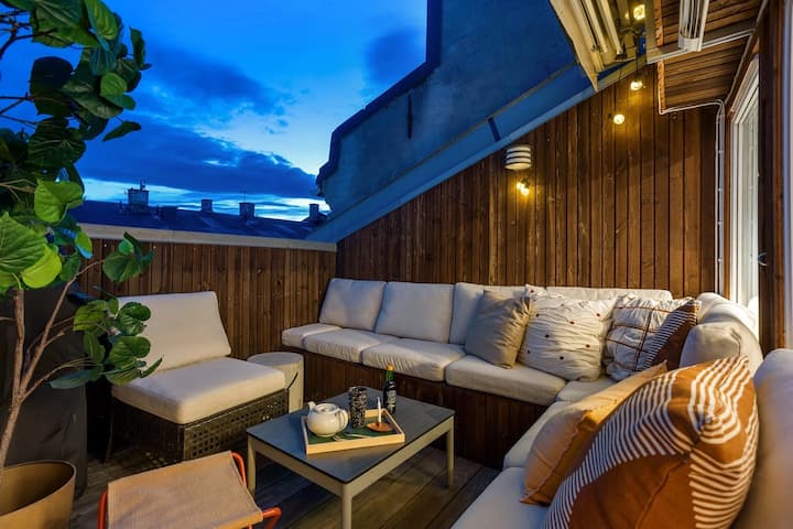 Sunny Penthouse W/ Roof Terrace - Oslo