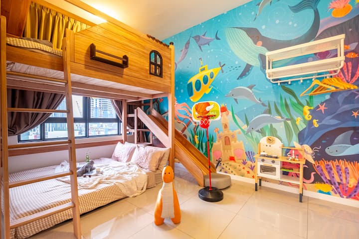 Seaworld Kids Room With Slide |7 Min To Mitec Fun! - Kepong