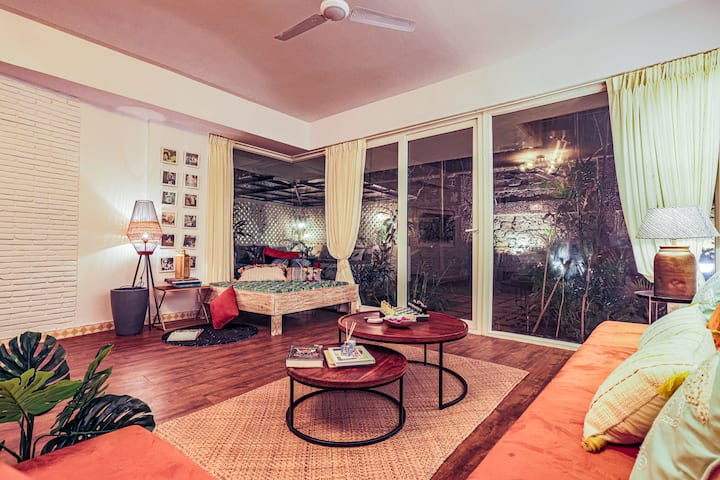 2bhk With Private Garden | 10 Mins From Candolim - Goa