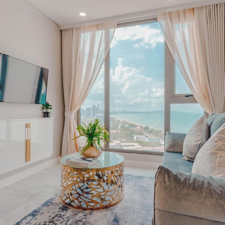 Copa 芭提雅豪华海景度假公寓B24qi|35平方米豪华海景套房|直达海滩|大落地窗海景 - Jomtien