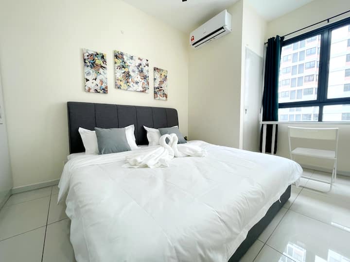 #Hsj2n Cozy 2bedroom 4pax Wifi&netflix S&thomez民宿 - Dengkil