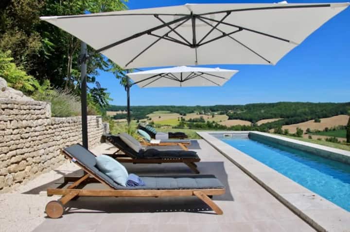 Gîte Pour 4, Vue, Piscine, Calme - Montcuq