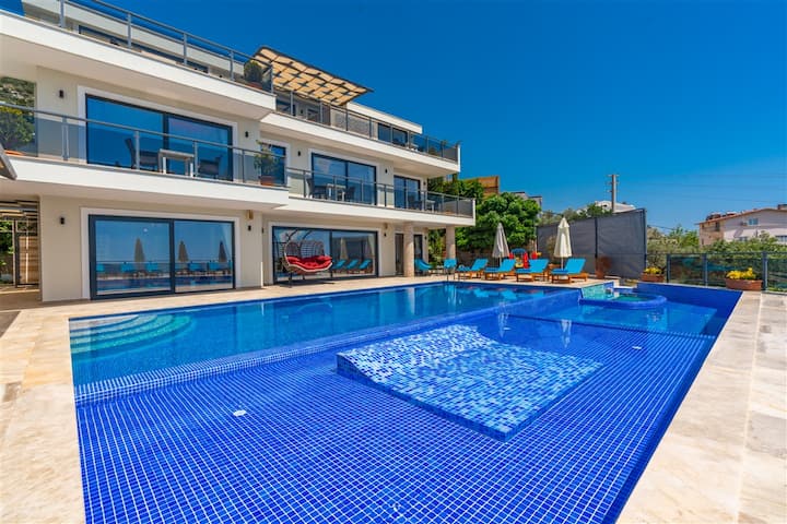 Deniz Manzaralı 12 Kişilik Modern Villa 07-8919 - Kalkan