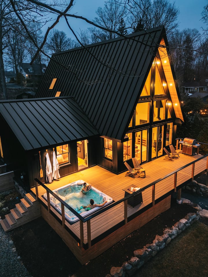 Escape Nyc Aframe+lakefront Views+hot Tub+fire Pit - New Jersey