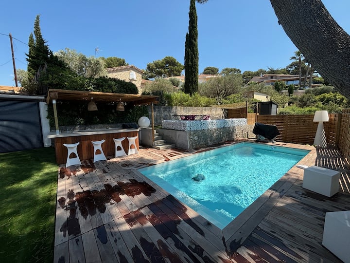 Villa 8 Pers, Clim, Piscine, Mer - Sanary-sur-Mer