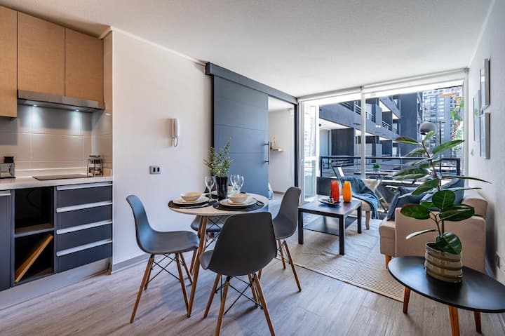 Hermoso 1d1b 2pax Wifi Aire A. Metro Sta. Lucia P9 - Santiago, Chile