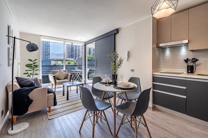 Hermoso 1d1b 2pax Wifi Aire A• Metro Sta Lucia P3 - Santiago