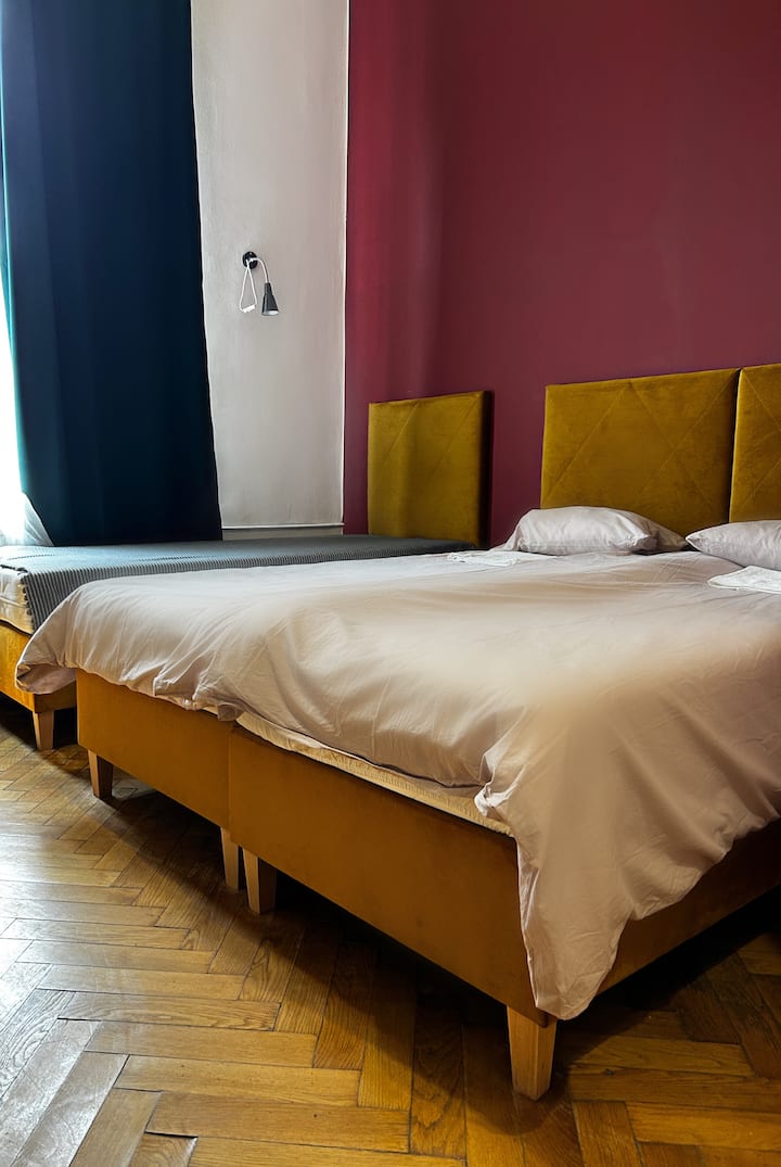 Quadruple Room1 Blue Style-hello - Cracovia