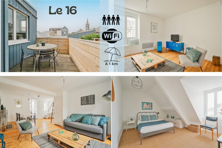 "Le 16" T3 + Terrasse Proche Plage & Centre - Wifi - Saint-Malo