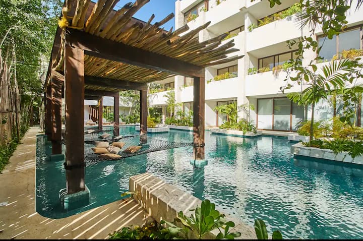Escápate A Tulum: Depa Con Estilo Y Alberca Propia - Paradise Beach