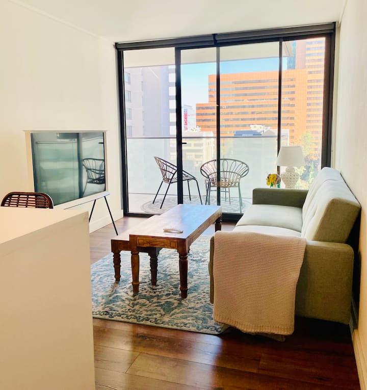 Cozy Apt Sky Blue Parque Arauco, Clinica Alemana - Las Condes