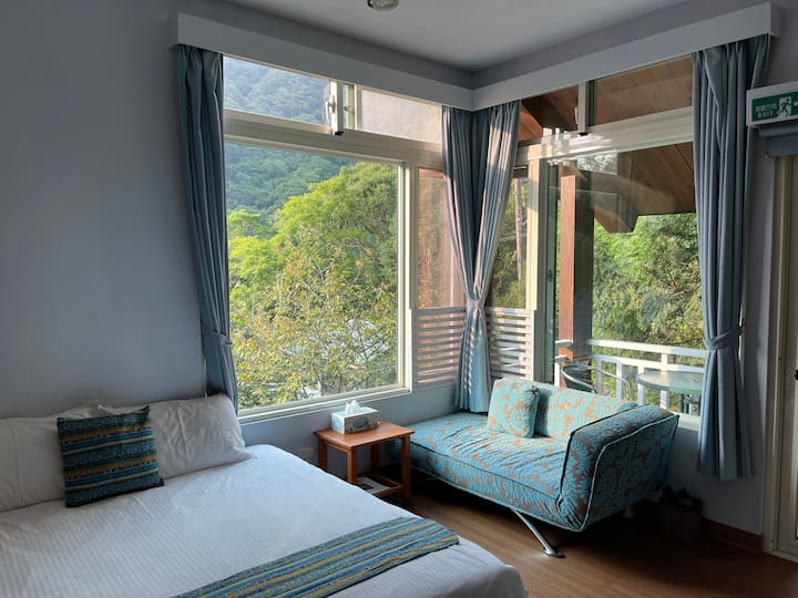 福緣山莊 梨園雙人房 自助式咖啡花茶免費提供,庭院式民宿,獨立麻將間可預約 - 尖石鄉