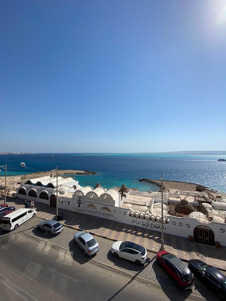Full Sea View Apartment Private Balcony Sherton St - Hurghada